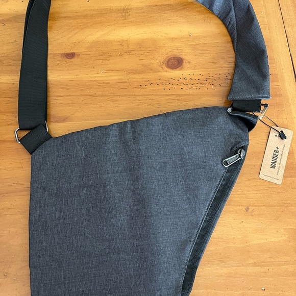 Wander | Bags | New Wanderplus Charcoal Slim Crossbody Antitheft Travel ...